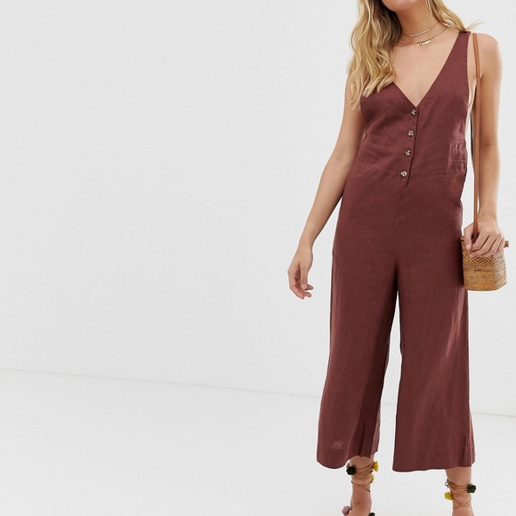 Rhythm. | Pants & Jumpsuits | Rhythm Brown Amalfi Linen Culotte Leg ...